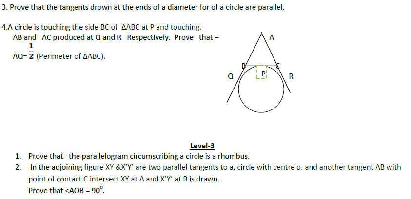 CBSE Class 10 Mathematics Circles Assignment Set B